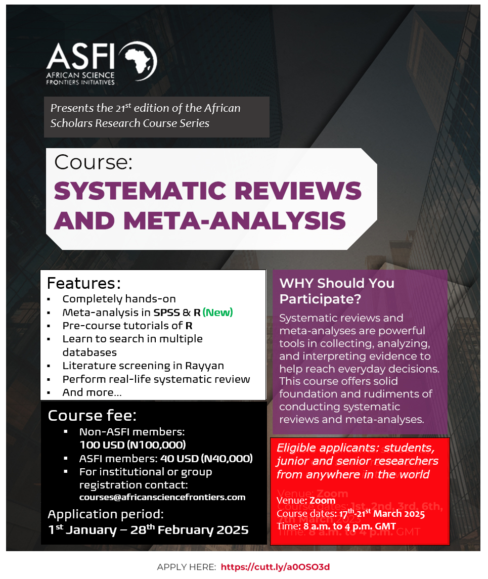 Systematic reviews and meta-analysis